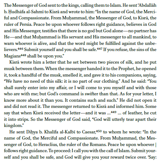 Letters of Muhammad – Medieval Islamic History